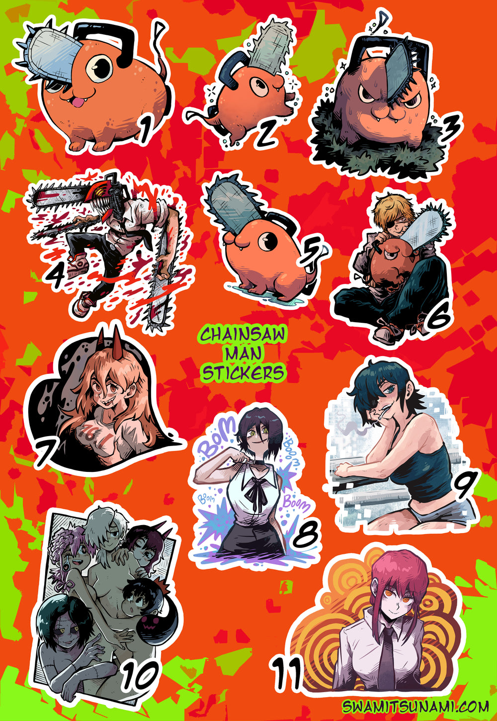 Chainsaw Man Vinyl Sticker Series