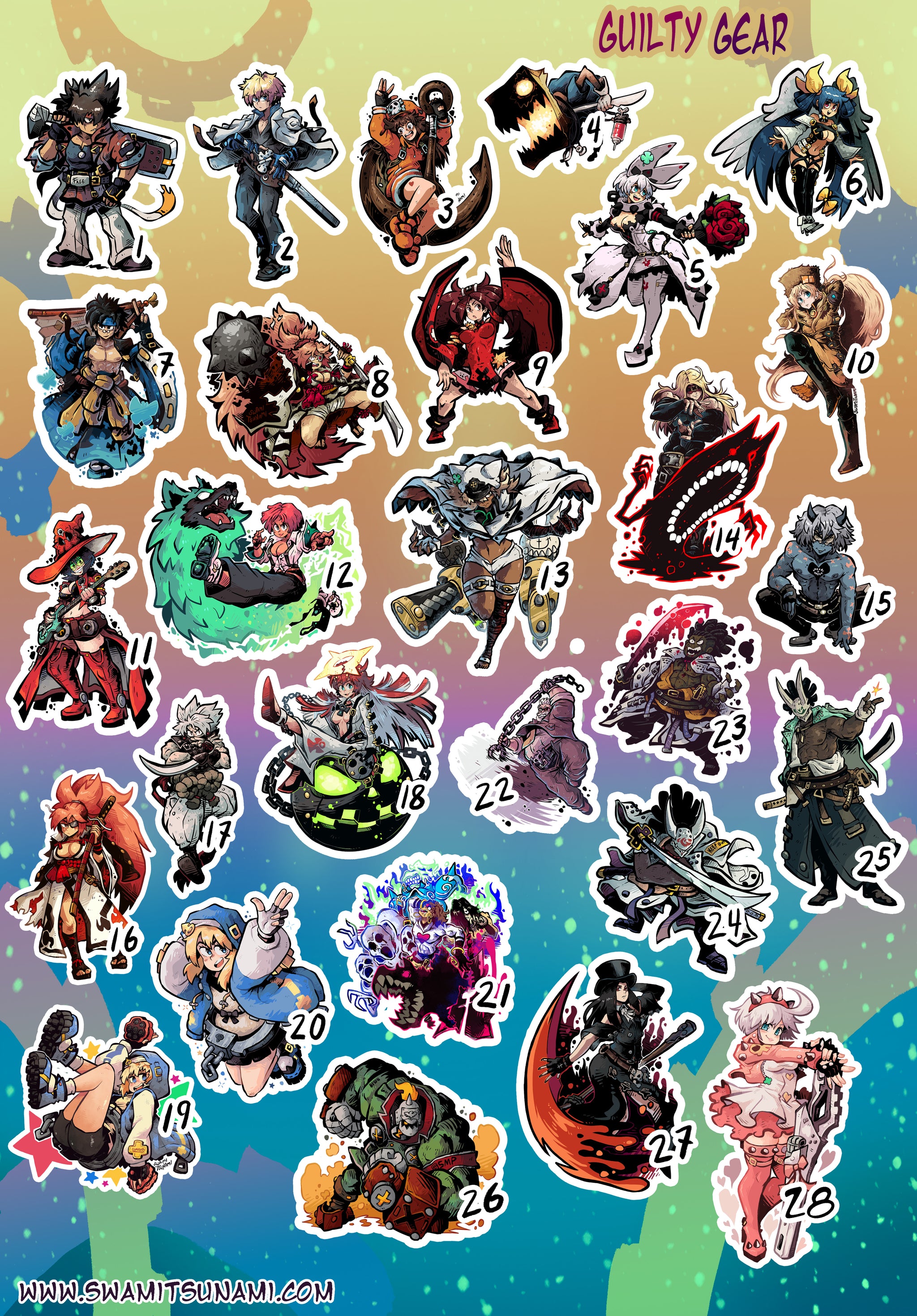 Guilty Gear Strive Vinyl Sticker Set – Swamitsunami