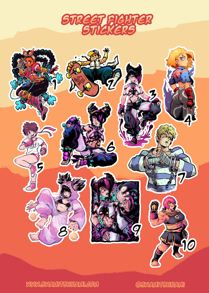 Street Fighter - 2 to 3.5-Inch Sticker Series – Swamitsunami